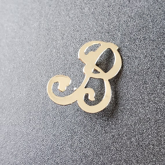 B Letter brooch Alphabet B pin Vintage initial brooch… - Gem