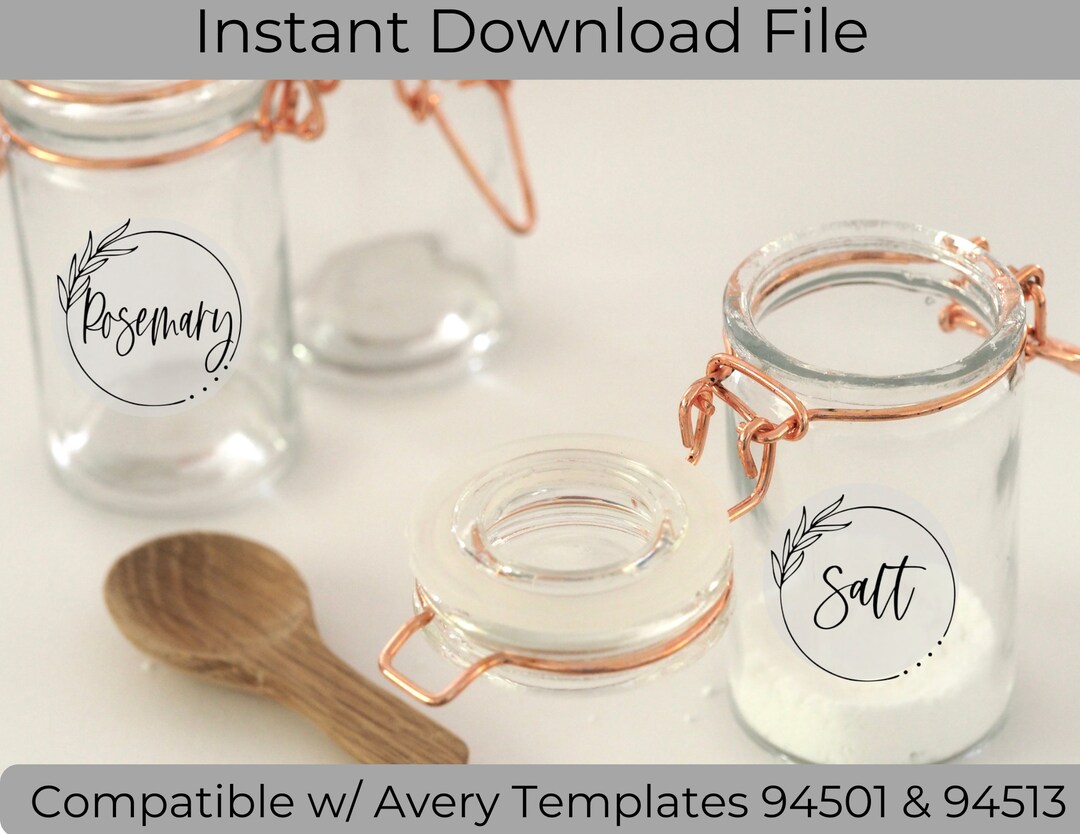 Printable Labels for Spices | DIGITAL FILE ONLY | Compatible W Avery ...