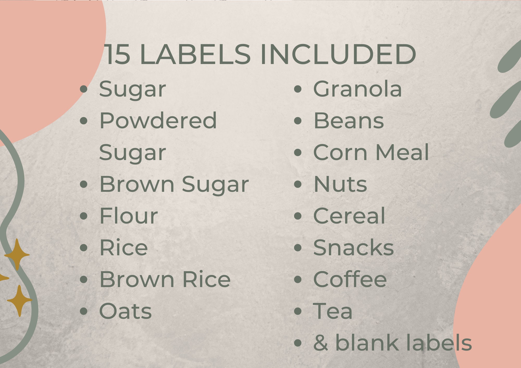 Printable Pantry Labels DIGITAL FILE ONLY Compatible With - Etsy