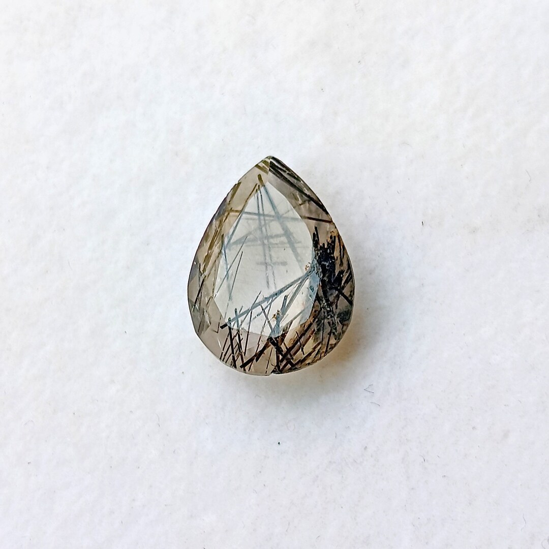 Faceted Black Rutile - Natural Black Rutile Quartz Gemstone - Faceted ...