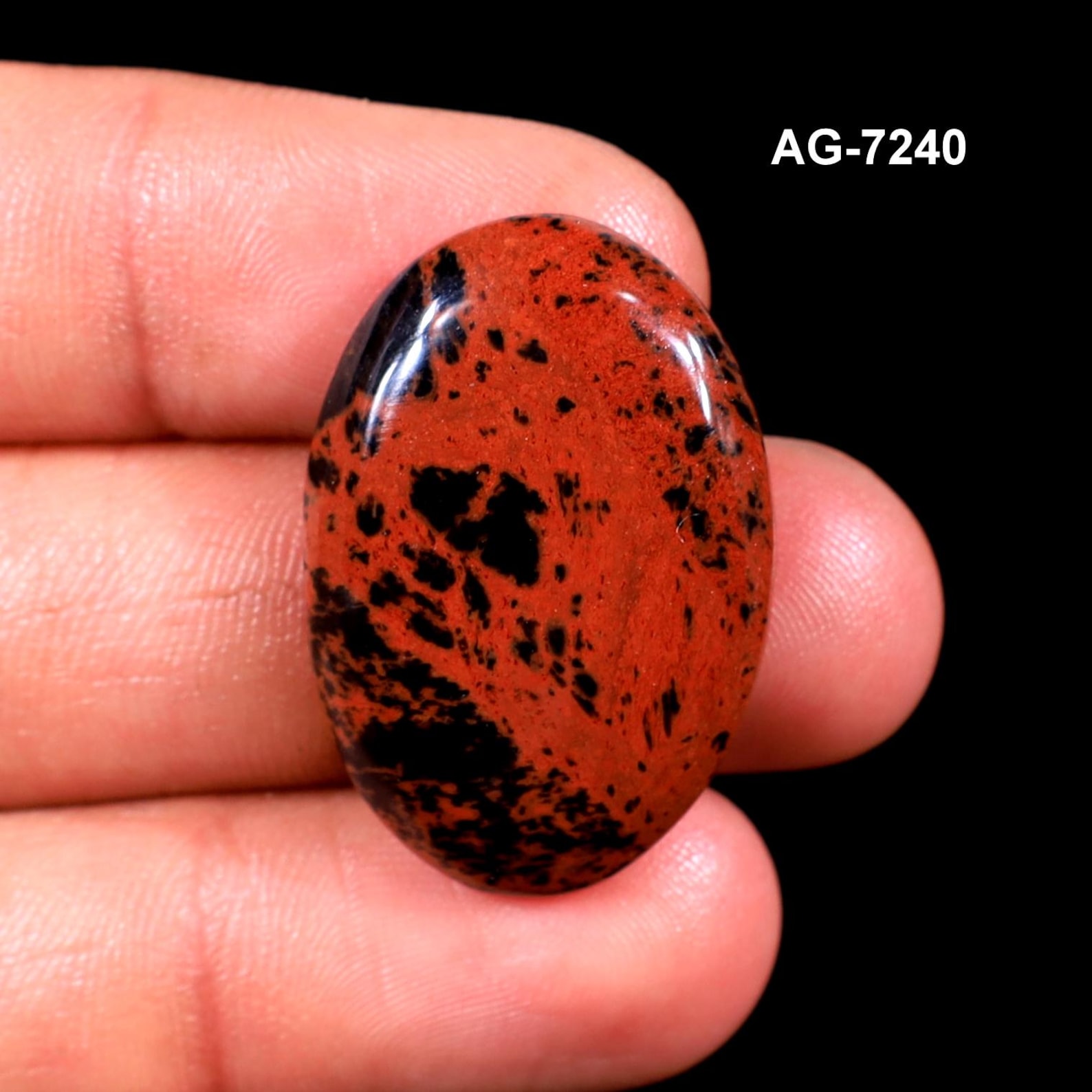 Mahogany Obsidian Stone - Natural Mahogany Obsidian Gemstone - Flatback ...