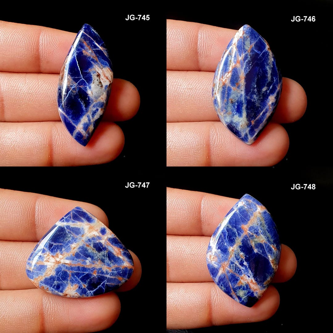 Bi-color Sodalite Stone - Orange Blue Sodalite Gemstone - Natural ...