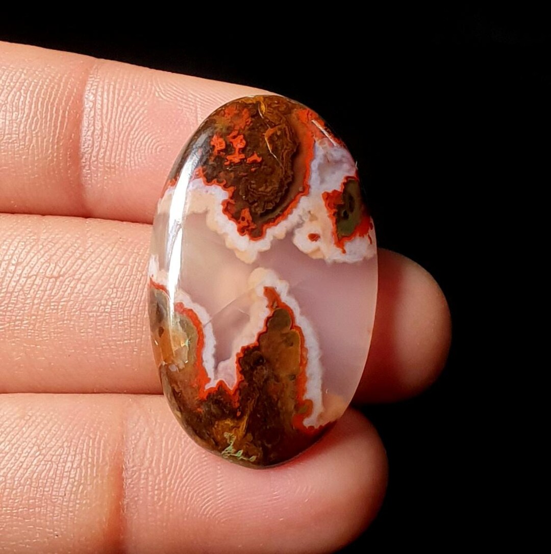 3D Texture Seam Agate Stone - Natural Seam Agate Gemstone - Rarest Seam ...