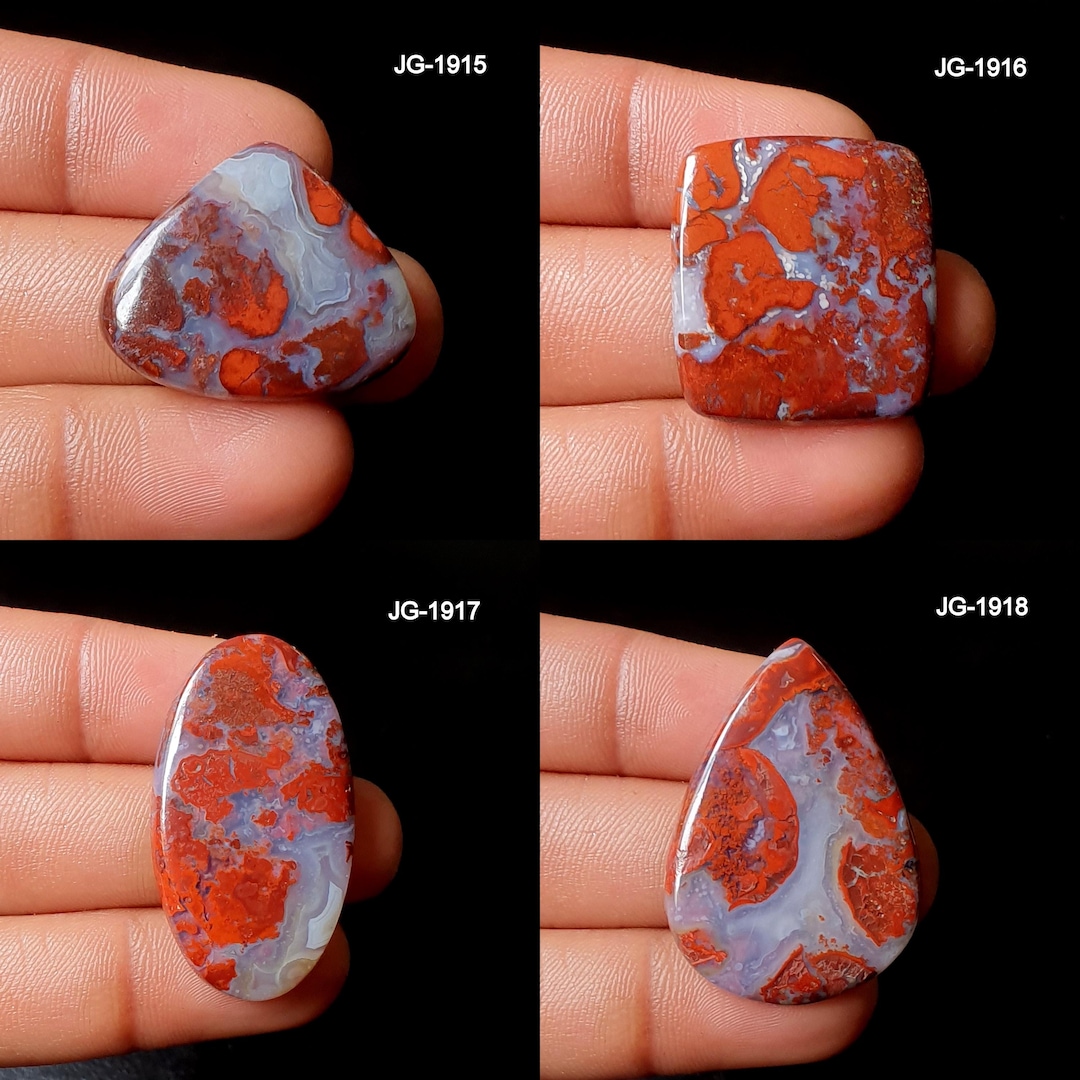 Red Poppy Jasper Gemstone - High Quality Poppy Jasper Stone - Flatback ...