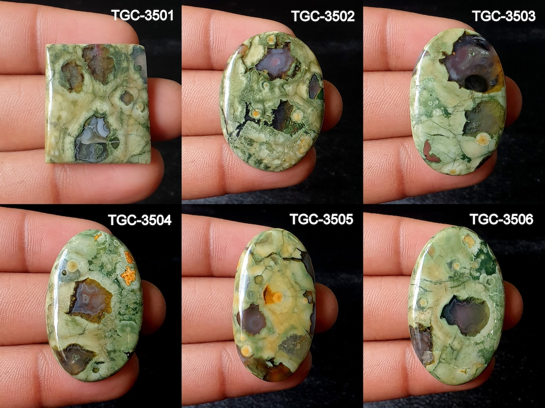 Rhyolite Cabochon - Natural Green Rhyolite Gemstone - High Quality ...