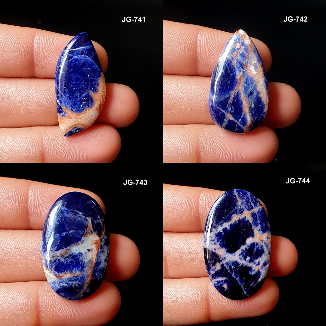 Bi-color Sodalite Stone - Orange Blue Sodalite Gemstone - Natural ...