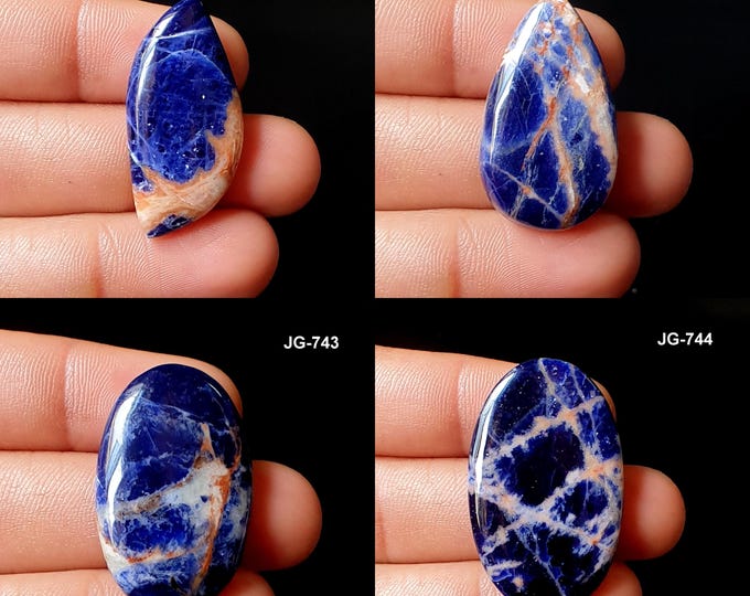 Bi-color Sodalite Stone - Orange Blue Sodalite Gemstone - Natural ...