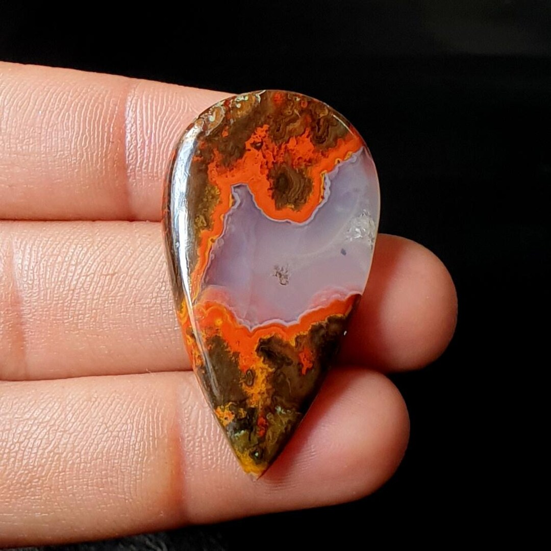 3D Texture Seam Agate Stone - Natural Seam Agate Gemstone - Rarest Seam ...