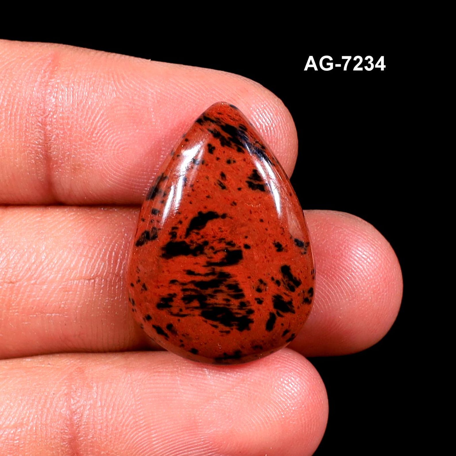 Mahogany Obsidian Stone - Natural Mahogany Obsidian Gemstone - Flatback ...