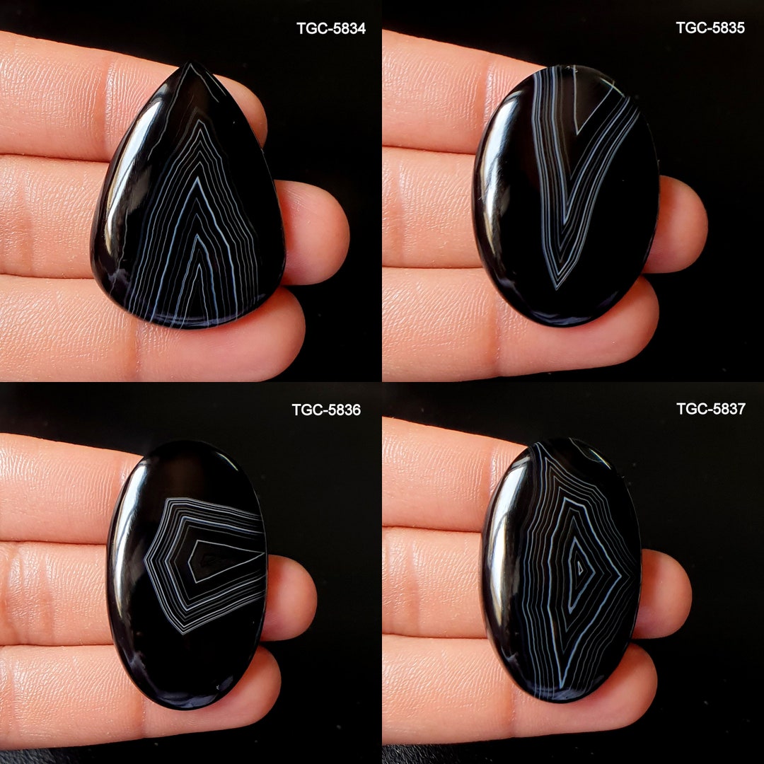 Black Banded Agate AAA Quality Black Banded Agate Gemstone Black Banded ...