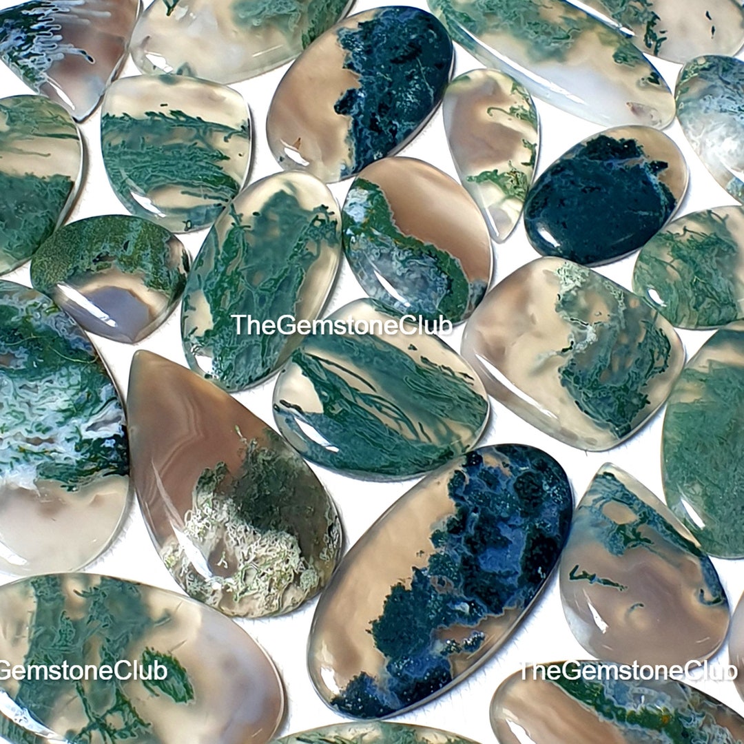 High Quality Moss Agate Palm Stone Wholesale Moss Agate Cabochon ...