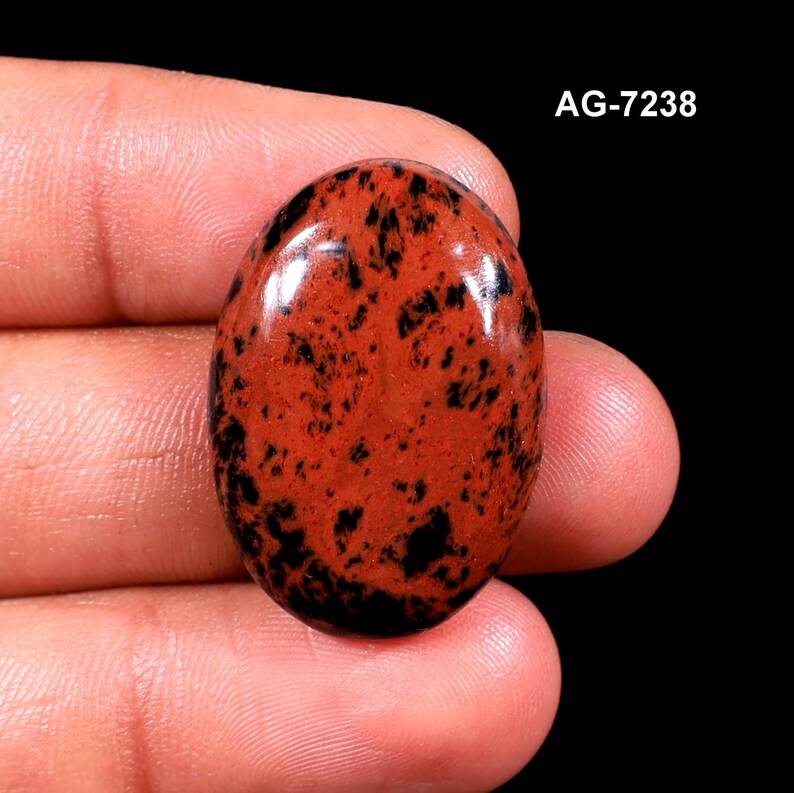 Mahogany Obsidian Stone - Natural Mahogany Obsidian Gemstone - Flatback ...