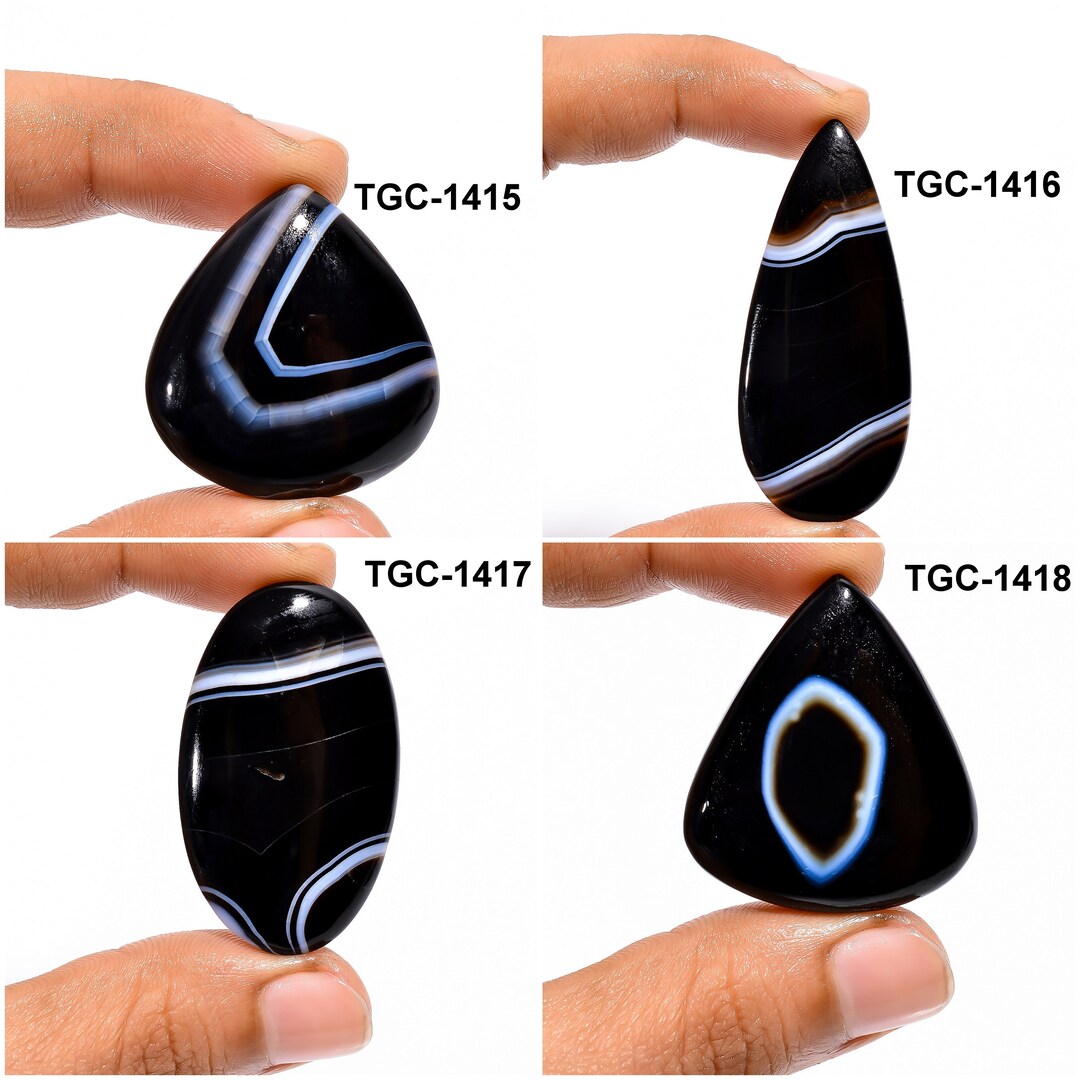 Black Banded Agate AAA Quality Black Banded Agate Gemstone Black Banded ...