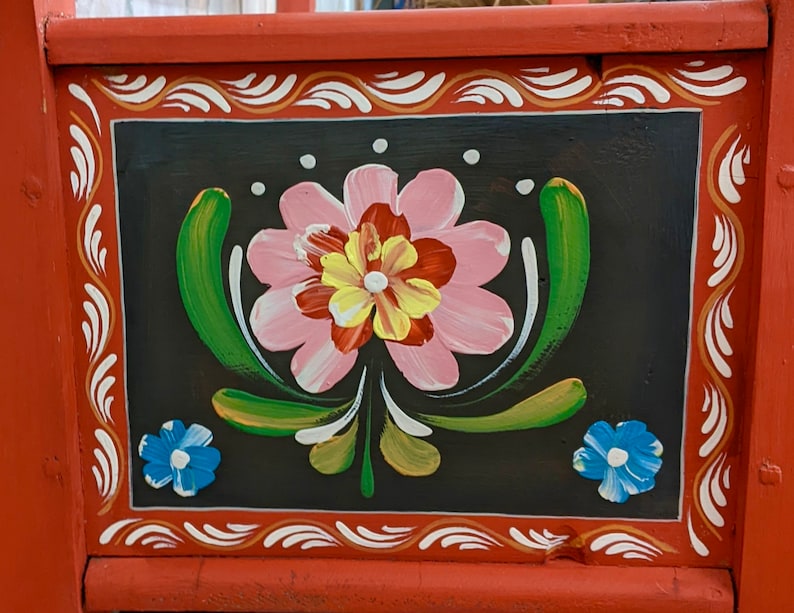 Traditionally Hand Painted Painted Red Settle Bench. - Etsy UK