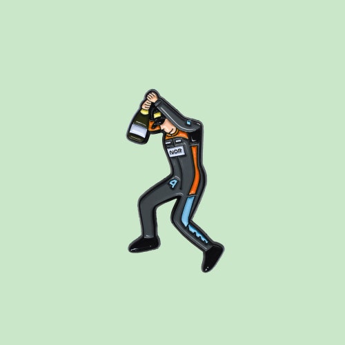 Lando Norris F1 Champagne Pop Podium Soft Enamel Pin - Etsy