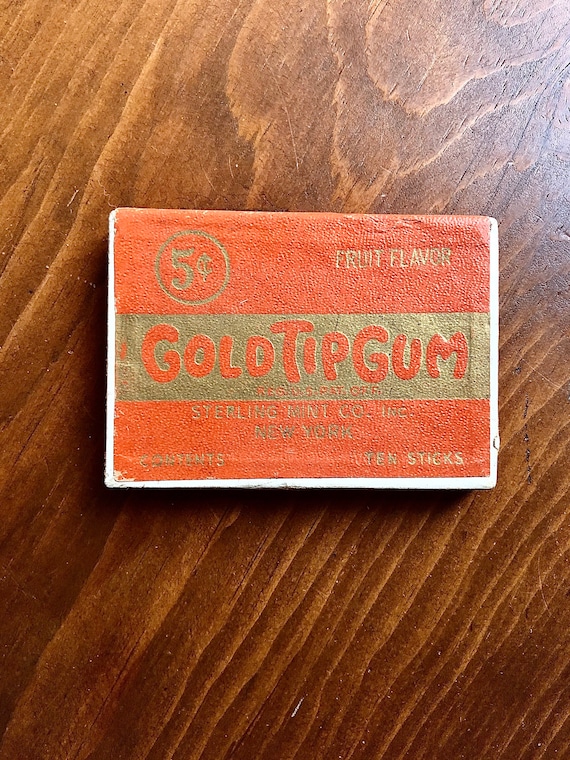 Vintage Gold Tip Gum Box fruit Flavor - Etsy