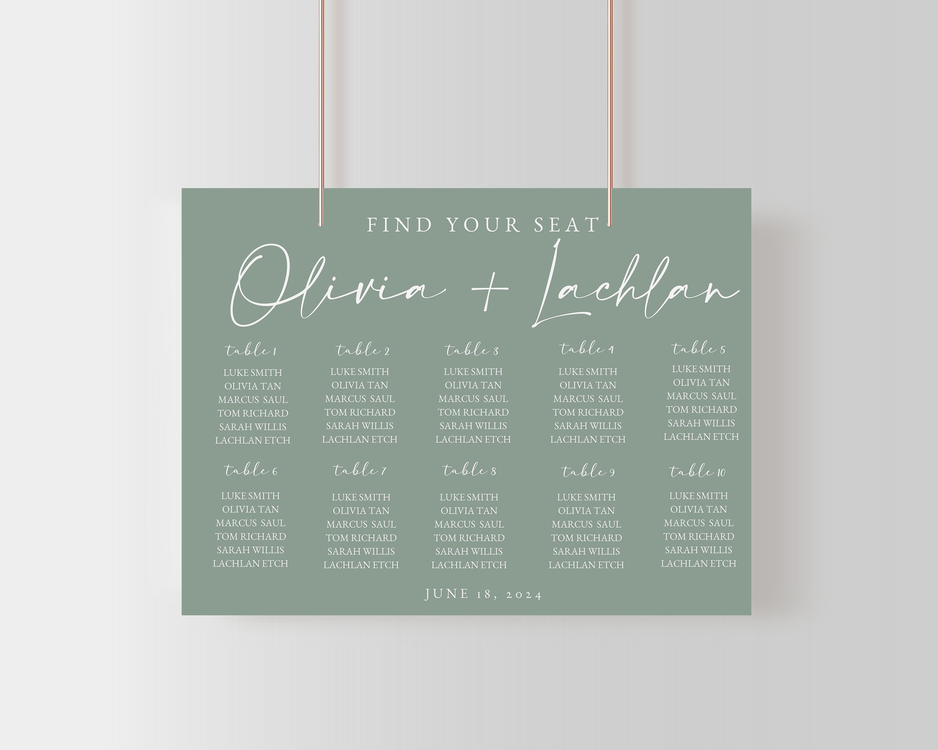 Sage Green Wedding Seating Chart Sage Wedding Seating Plan - Etsy