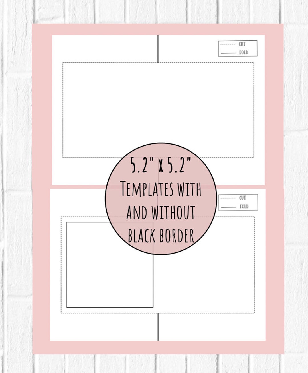 5.25x5.25 Card Templates, Instant Download Greeting Card Template ...