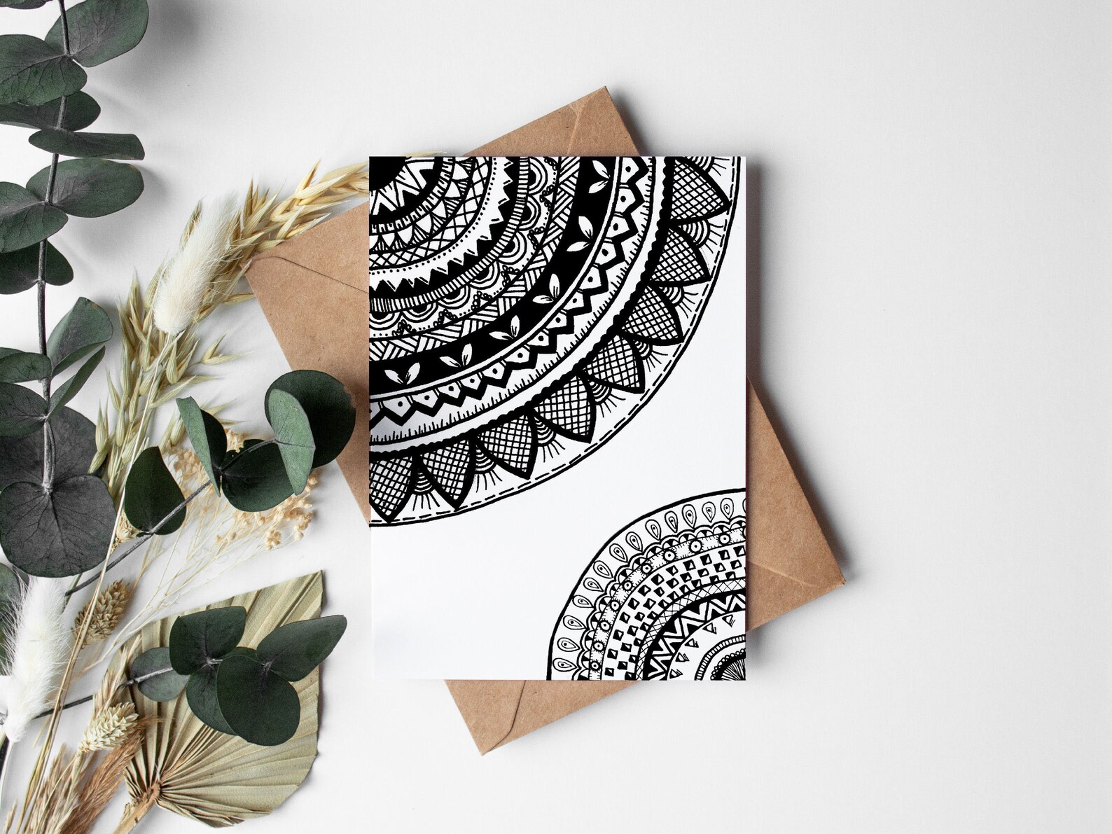Printable Boho Card Template Boho Mandala Card Simple Boho - Etsy