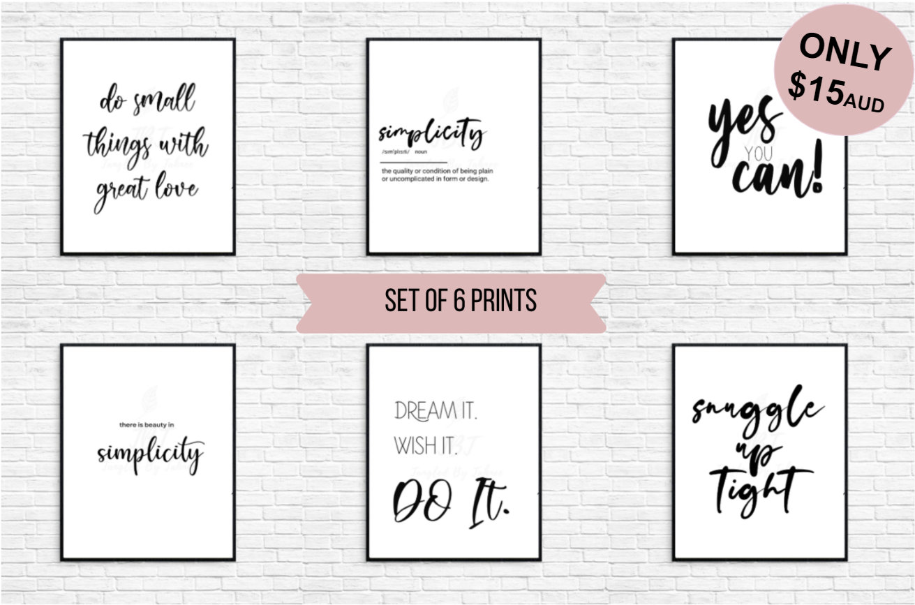 Gallery Wall Art Bundle Motivational Prints for Girl's - Etsy