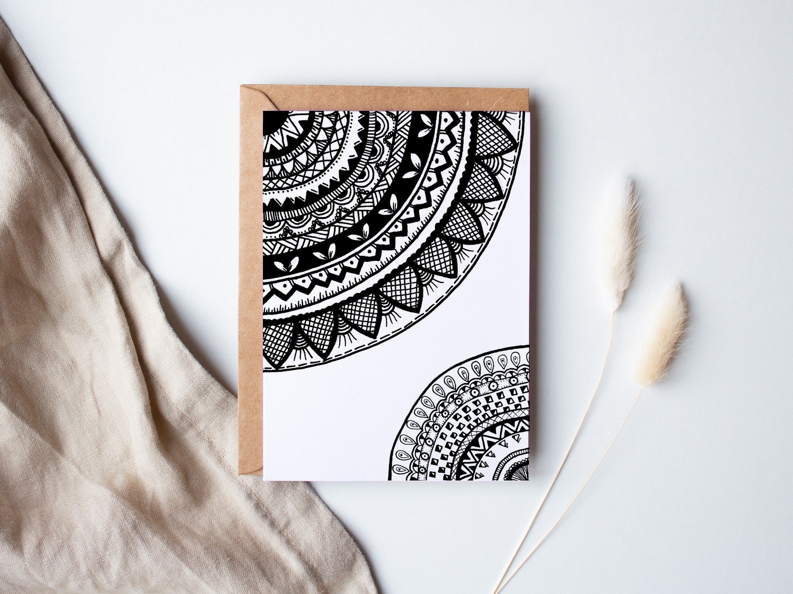 Printable Boho Card Template Boho Mandala Card Simple Boho - Etsy