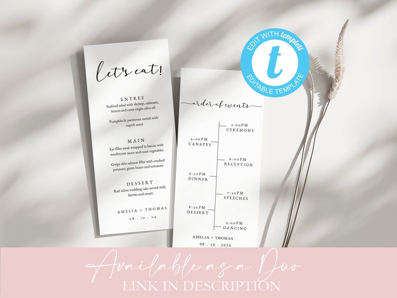 Classic Wedding Program Template Elegant Wedding Program - Etsy