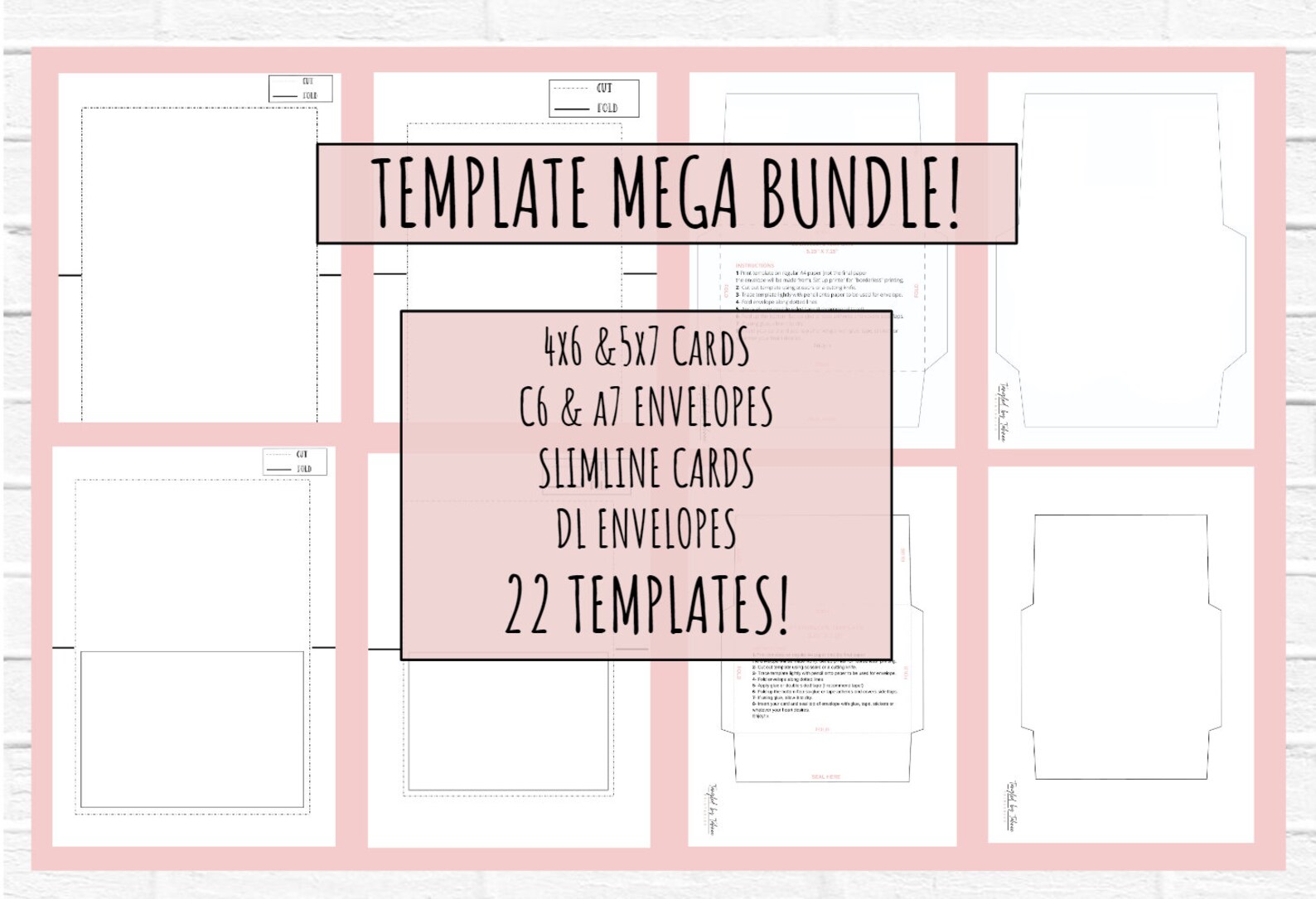 Mega Card Bundle. 5x7 and 4x6 Card Templates C6 and A7 - Etsy