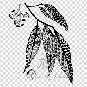 PNG SVG File, Gumleaf Png, Gumleaf Svg, Zentangle Print, Transparent ...
