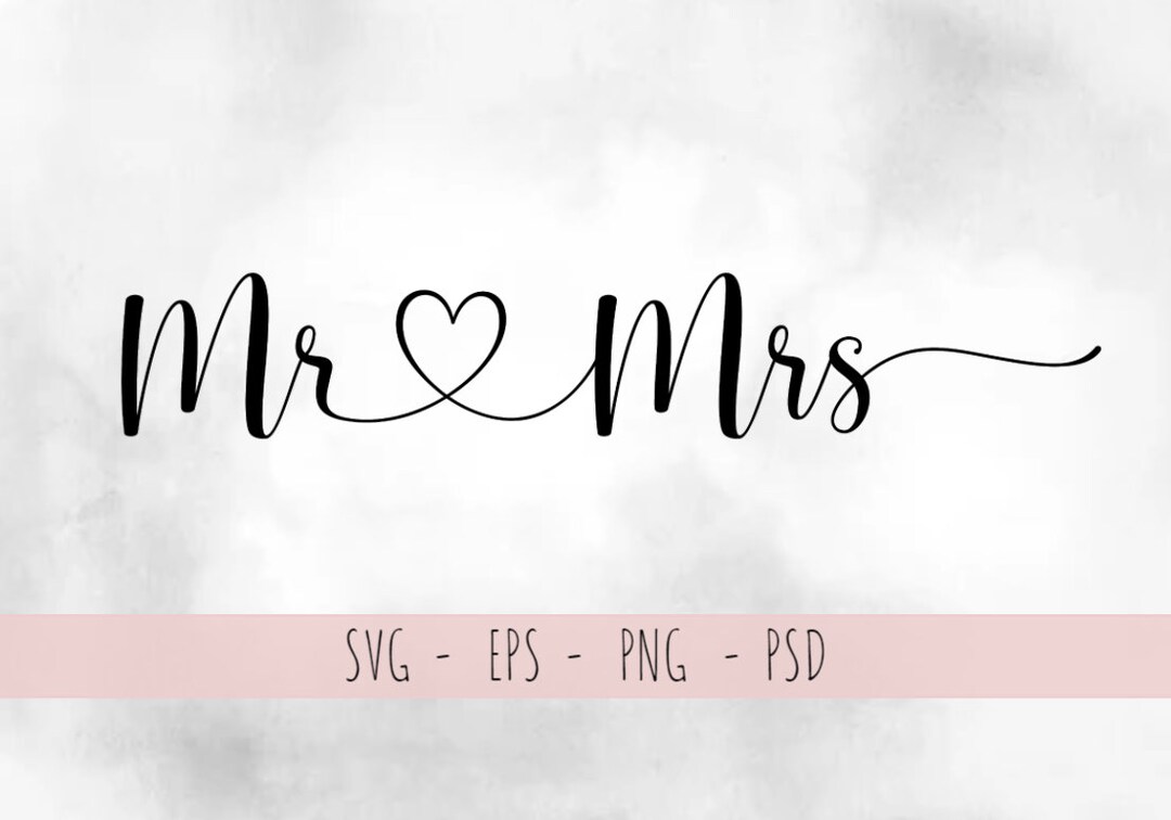 Mr and Mrs Wedding SVG Cut Files (digital Download) - Etsy