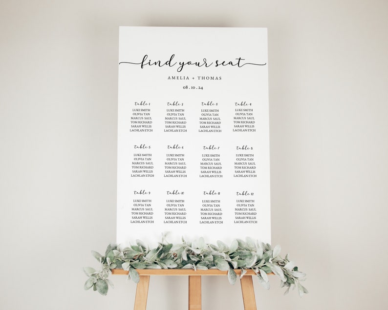 Find Your Seat Wedding Sign Png Personalised Seating Chart - Etsy