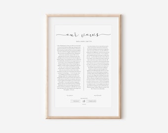 Wedding Vows Printable, Wedding Vows Wall Art, Wedding Vows Print ...