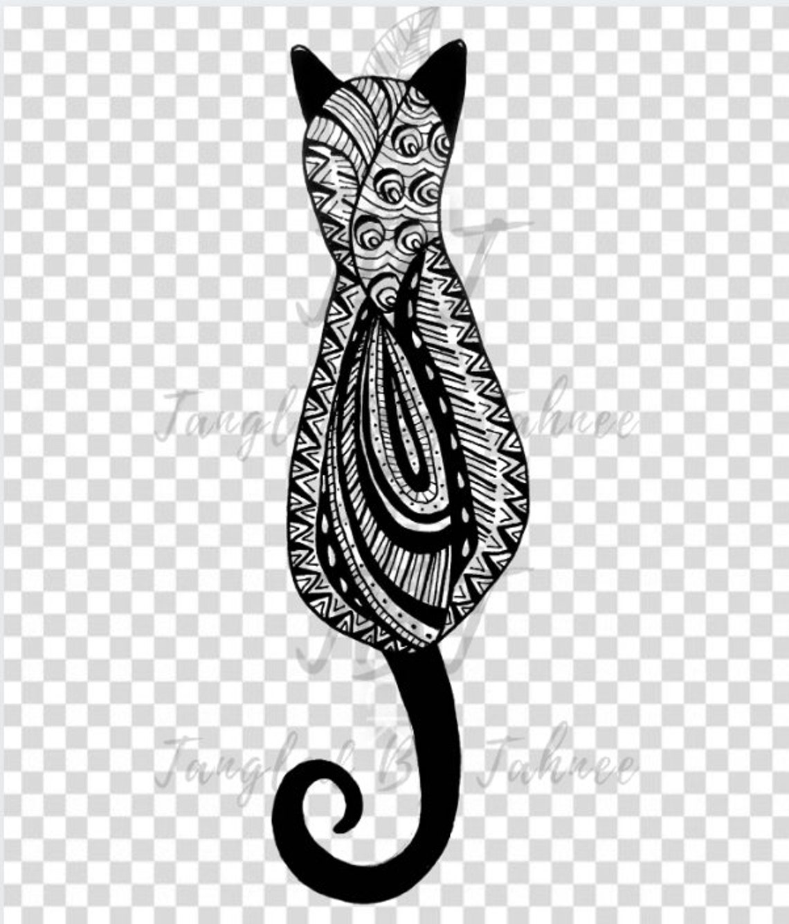 PNG SVG Zentangling File Cat Png and Svg Cat Print - Etsy UK