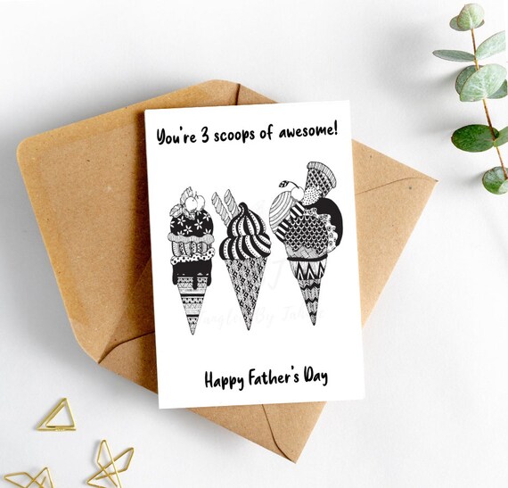 Fathers Day Card Ice Cream Fathers Day Card Printable Card - Etsy
