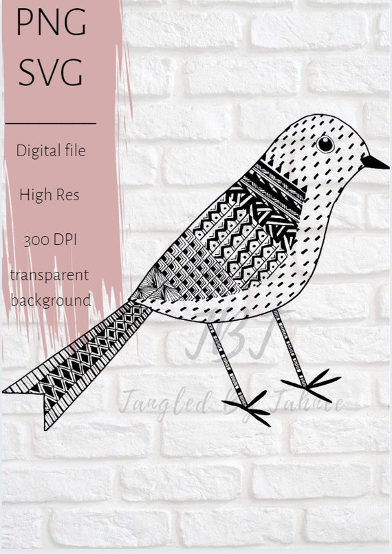 Simple Black Bird Drawing SVG and PNG Bird Decal Sticker - Etsy