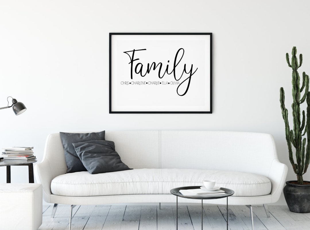 Personalised Family Wall Art, Personalized Wall Print, Large Wall Decor ...