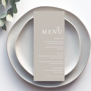Beige Wedding Menu Template, DL Wedding Menu Template, 4x6 Wedding Menu ...