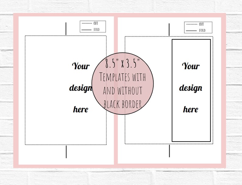 8.5 X 3.5 Slimline Card Templates Instant Download Greeting - Etsy