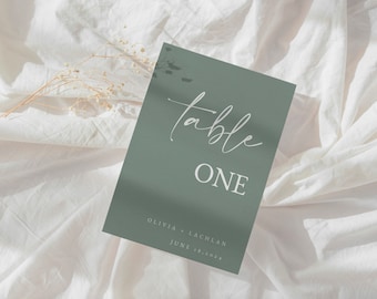 Sage Green Wedding Table Number Template Floral Wedding Table - Etsy