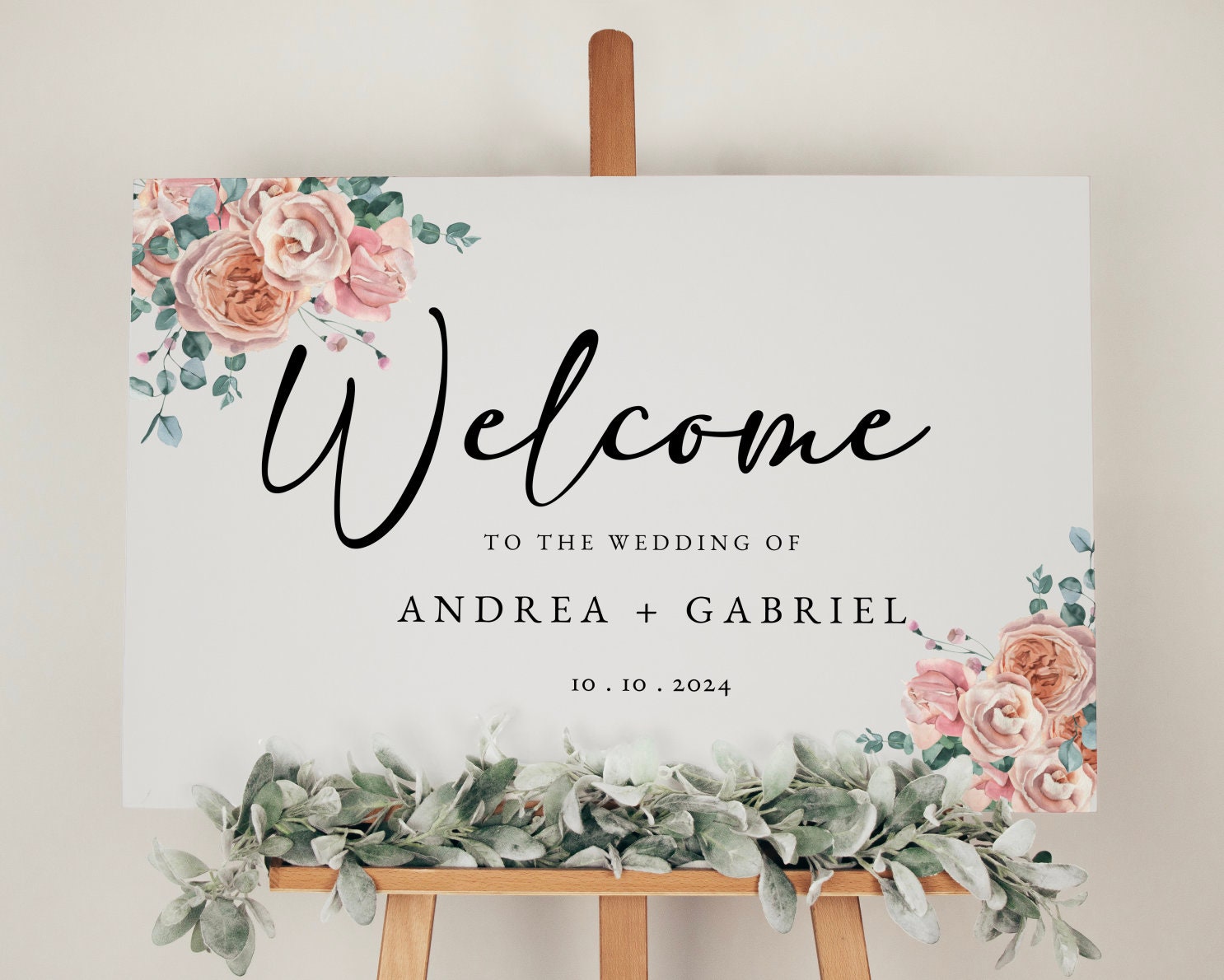 Editable Floral Wedding Wedding Sign Template Blush Wedding - Etsy