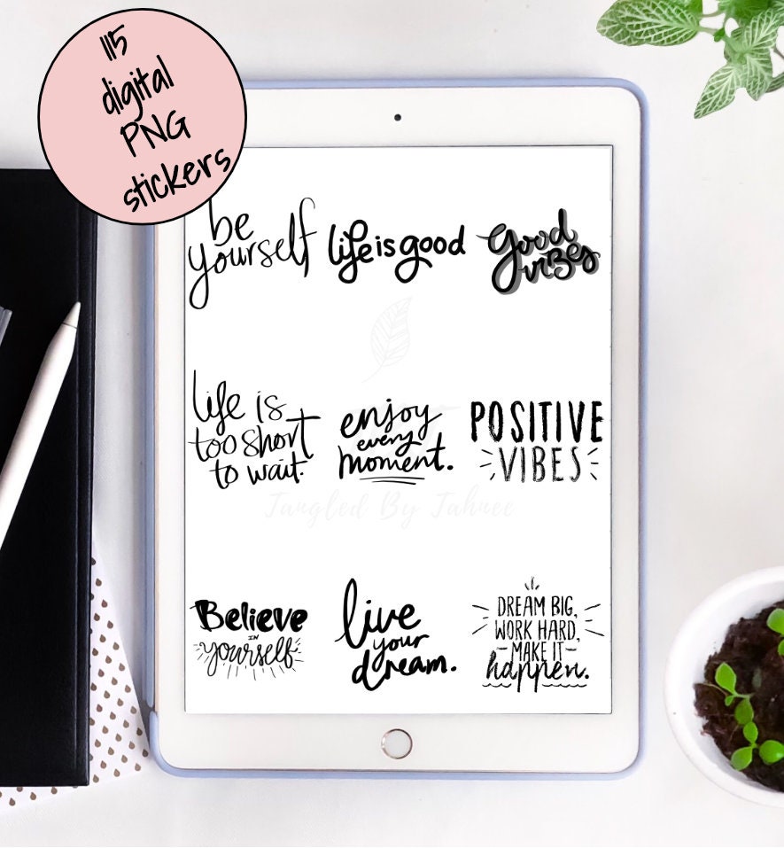 Motivational Quotes Digital Stickers Precropped Digital | Etsy
