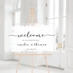 Welcome to Our Beginning Sign Template, Personalised Sign, Wedding ...