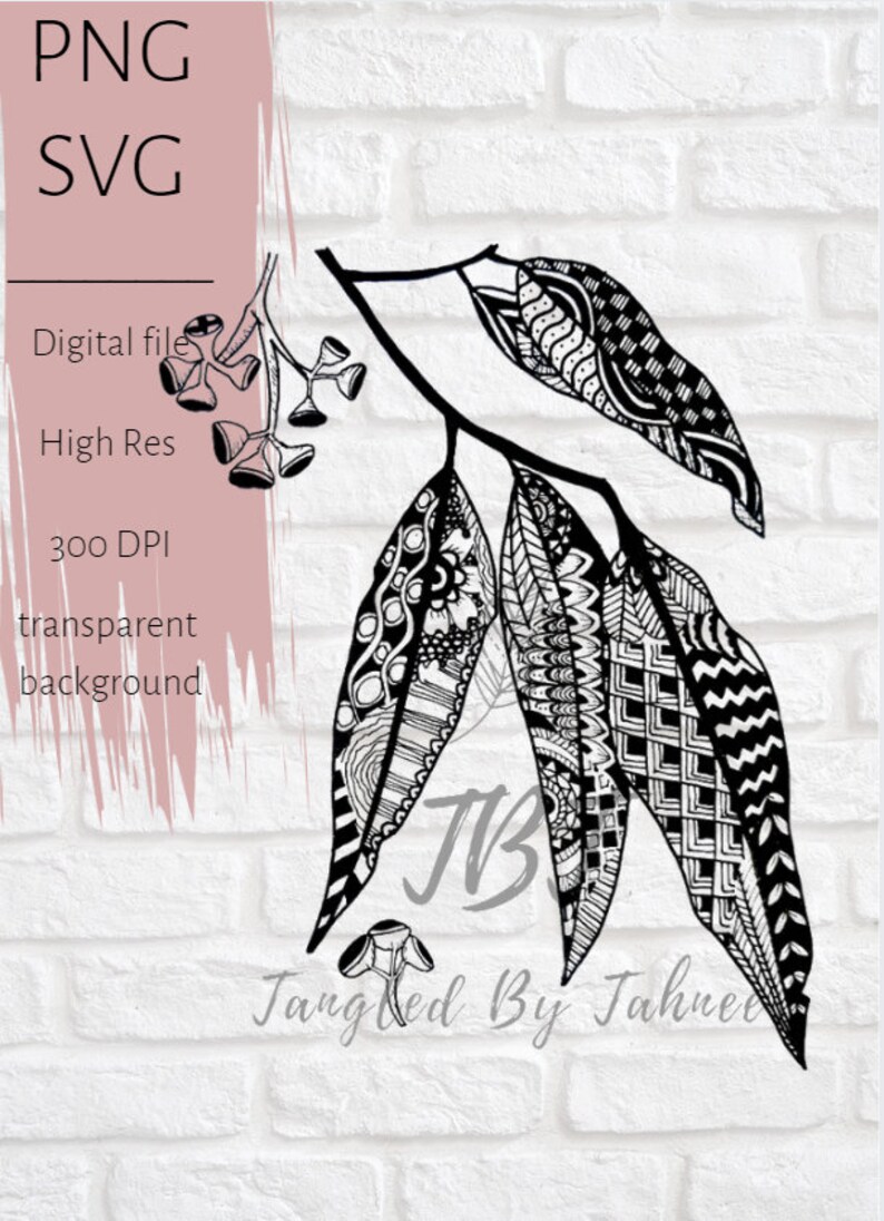 PNG SVG File Gumleaf Png Gumleaf Svg Zentangle Print - Etsy UK