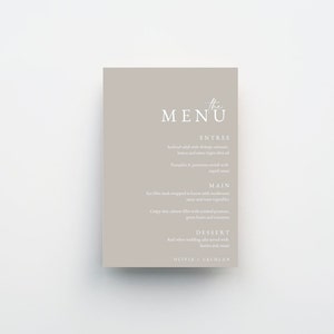 Beige Wedding Menu Template, DL Wedding Menu Template, 4x6 Wedding Menu ...