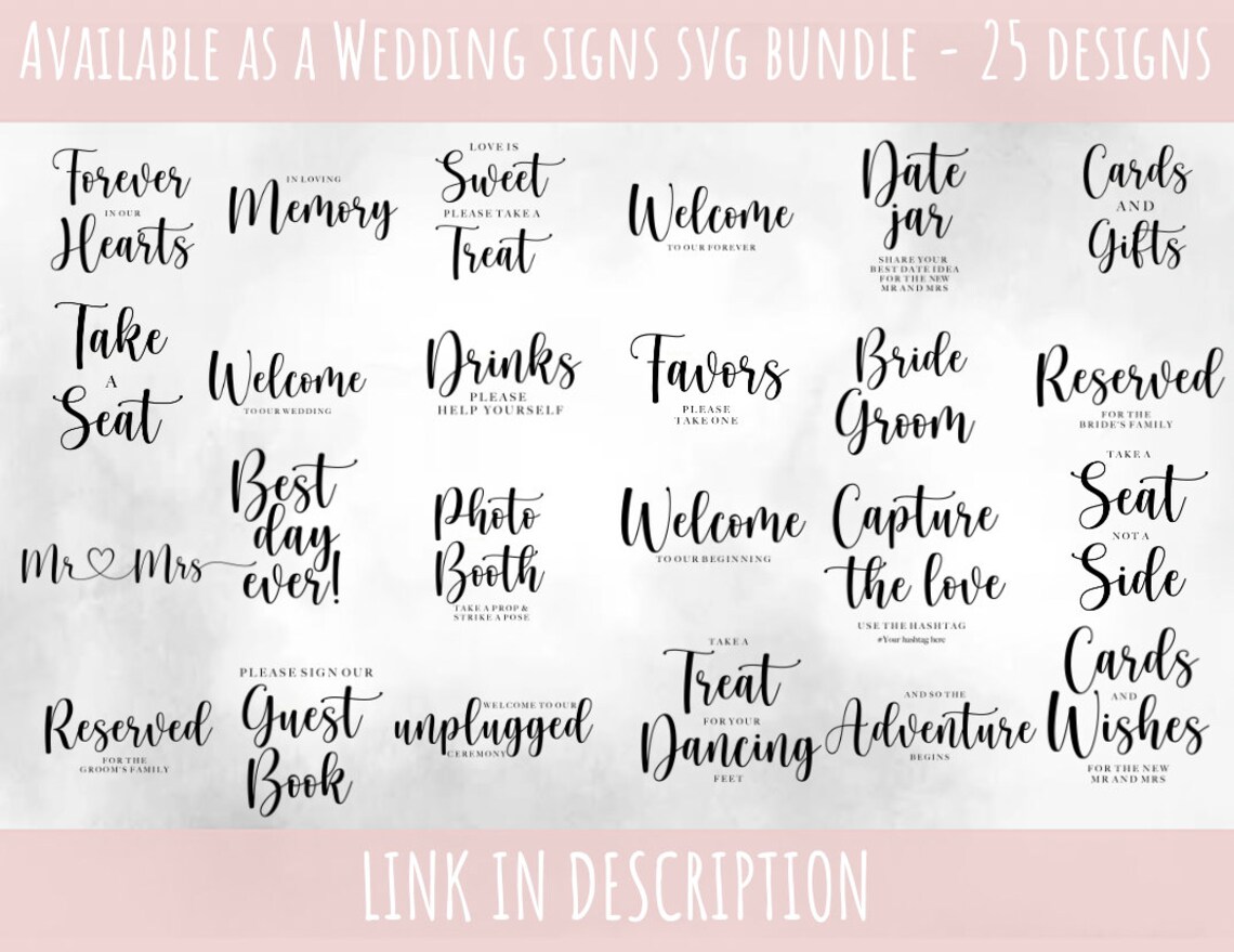 Personalized “reserved” Wedding Sign SVG, Bride & Groom Family Reserved ...
