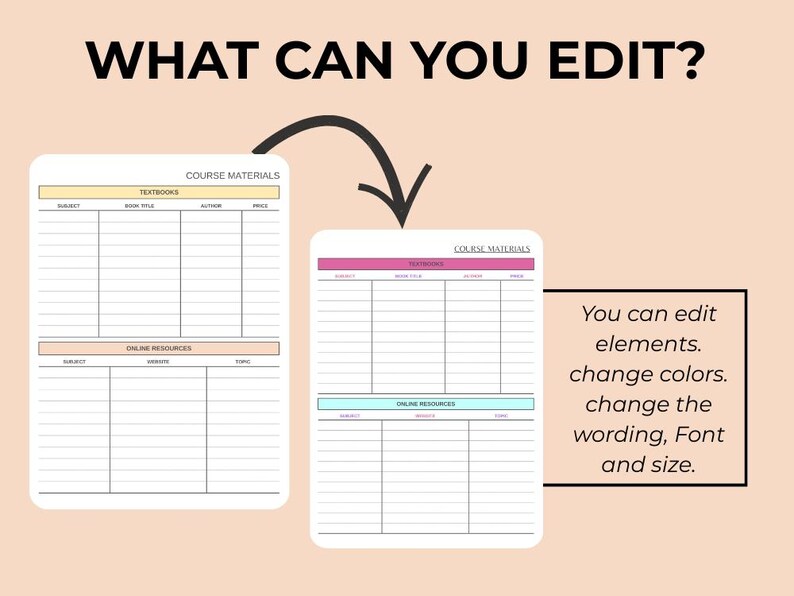 Student Planner Template 2025-2026 | Academic Planner, College ...