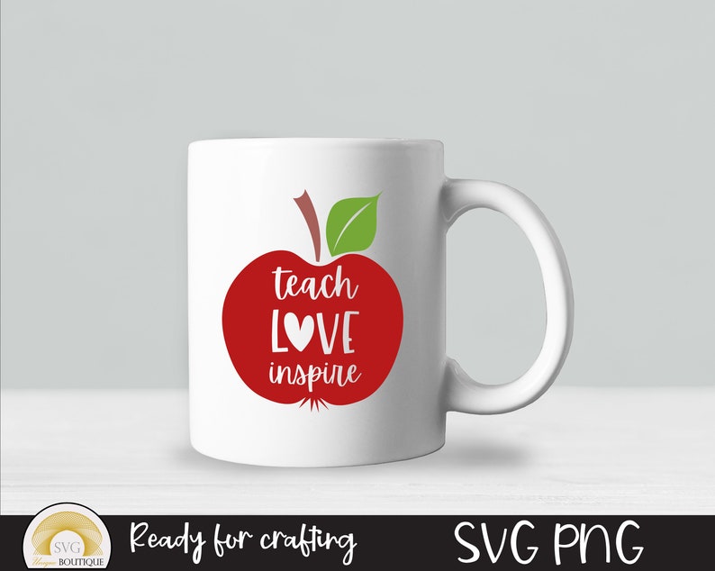 Teacher Svg Teach Love Inspire School Svg Svg Files for - Etsy