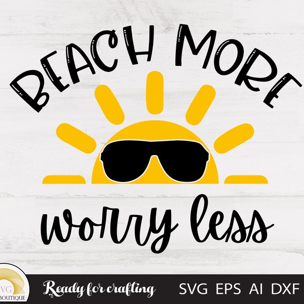 Beach More Worry Less Svg - Etsy