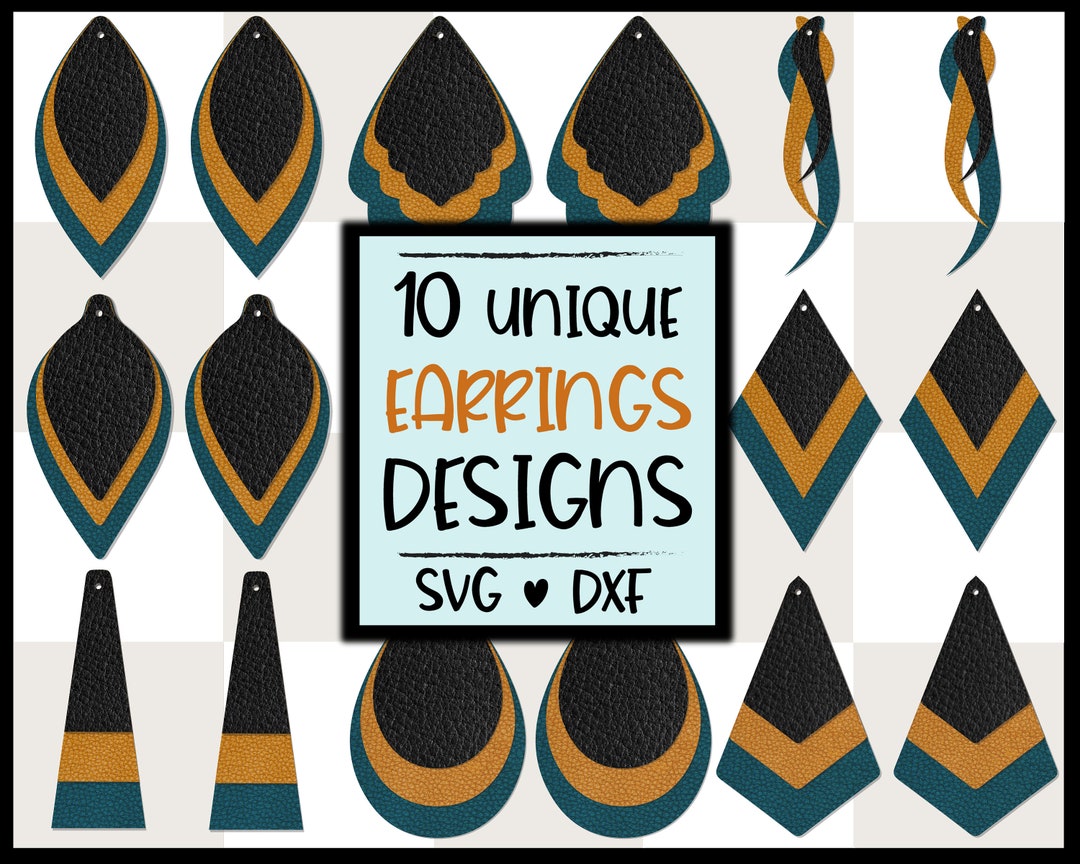 Earring Bundle Svg, Earring Cut File, Earring Card, Faux Leather ...