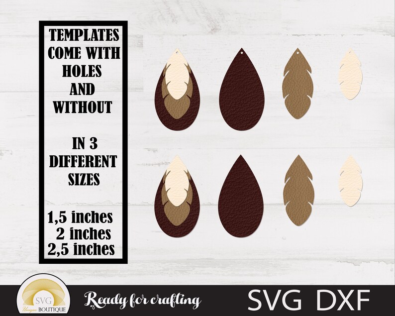 Feather Earring Svg Earring Template Svg Files for Cricut - Etsy