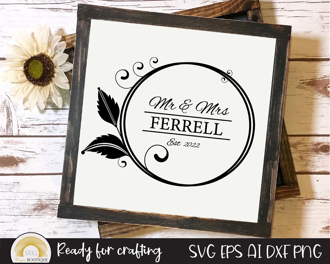 Wedding Monogram Frame Svg, Mr and Mrs SVG, Anniversary Svg - Etsy